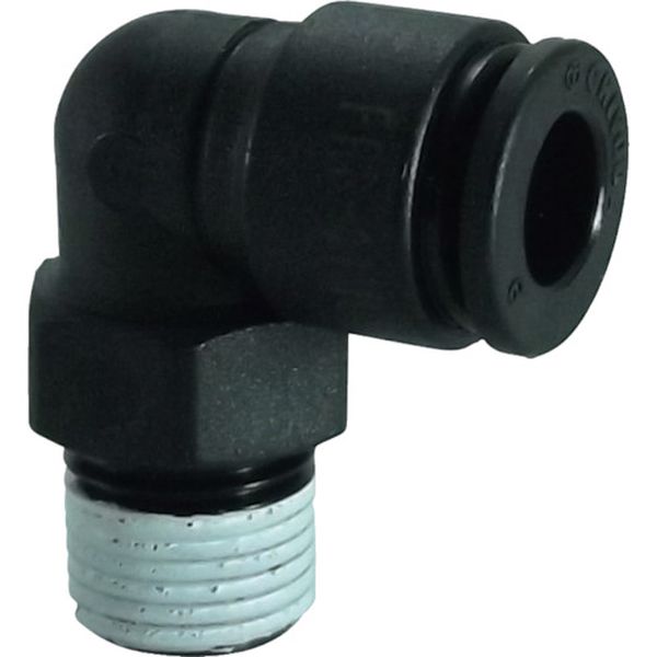 ・適合チューブ外径D(mm)：6・接続口径：R1/8・六角対辺(mm)：12・使用圧力：1MPa(空気)、0.3MPa(水)・使用流体：空気、水・流体温度(℃)：-5〜60℃(空気)、5〜40℃(水)・本体:難燃性ポリブチレンテレフタレート...