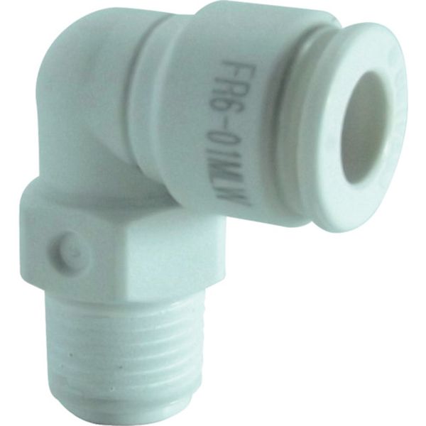 ・適合チューブ外径D(mm)：6・接続口径：R1/8・六角対辺(mm)：12・使用圧力：1MPa(空気)、0.3MPa(水)・使用流体：空気、水・流体温度(℃)：-5〜60℃(空気)、5〜40℃(水)・本体:難燃性ポリブチレンテレフタレート...