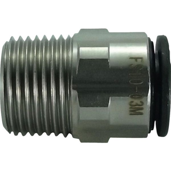 ・適合チューブ外径D(mm)：10・接続口径：R3/8・六角対辺(mm)：17・使用圧力：1MPa(空気)、0.3MPa(水)・使用流体：空気、水・流体温度(℃)：-5〜60℃(空気)、5〜40℃(水)・流体温度(℃)：-5〜60℃(空気)...