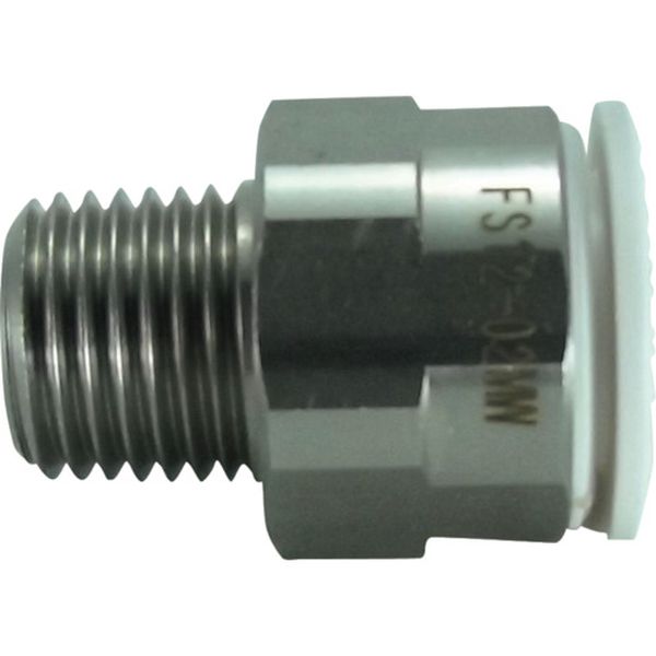・適合チューブ外径D(mm)：12・接続口径：R1/4・六角対辺(mm)：19・使用圧力：1MPa(空気)、0.3MPa(水)・使用流体：空気、水・流体温度(℃)：-5〜60℃(空気)、5〜40℃(水)・流体温度(℃)：-5〜60℃(空気)...