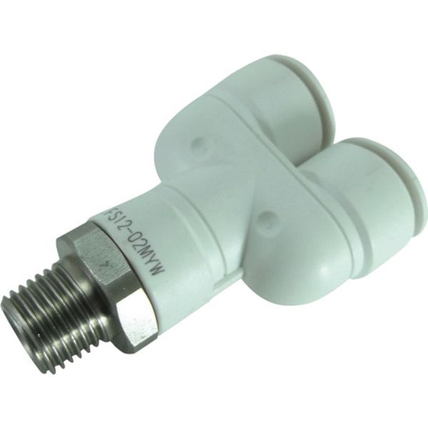 ・適合チューブ外径D(mm)：12×12・接続口径：R1/4・六角対辺(mm)：19・使用圧力：1MPa(空気)、0.3MPa(水)・使用流体：空気、水・流体温度(℃)：-5〜60℃(空気)、5〜40℃(水)・流体温度(℃)：-5〜60℃(...