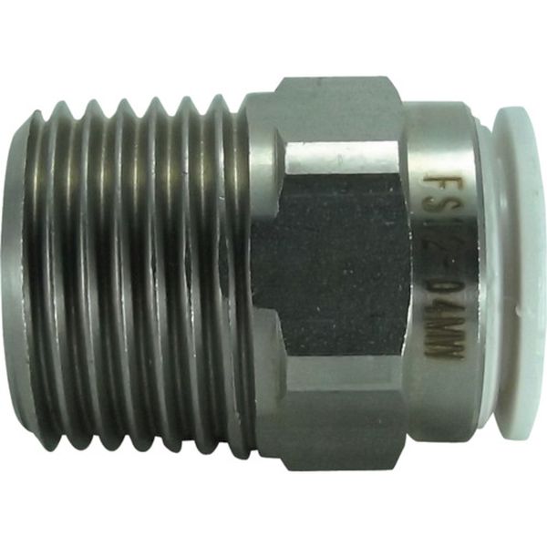 ・適合チューブ外径D(mm)：12・接続口径：R1/2・六角対辺(mm)：21・使用圧力：1MPa(空気)、0.3MPa(水)・使用流体：空気、水・流体温度(℃)：-5〜60℃(空気)、5〜40℃(水)・流体温度(℃)：-5〜60℃(空気)...