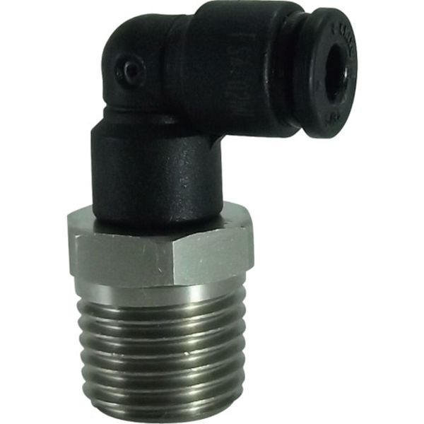 ・適合チューブ外径D(mm)：4・接続口径：R1/4・六角対辺(mm)：14・使用圧力：1MPa(空気)、0.3MPa(水)・使用流体：空気、水・流体温度：-5〜60℃(空気)、5〜40℃(水)・本体:ステンレス(SUS303)+難燃性ポリ...