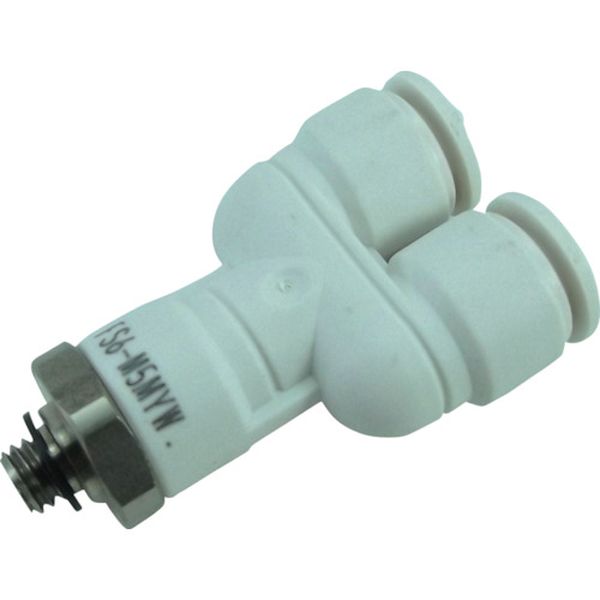 ・適合チューブ外径D(mm)：6×6・接続口径：M5×0.8・六角対辺(mm)：12・使用圧力：1MPa(空気)、0.3MPa(水)・使用流体：空気、水・流体温度：-5〜60℃(空気)、5〜40℃(水)・本体:ステンレス(SUS303)+難...
