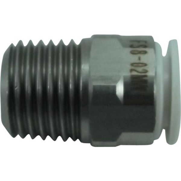 ・適合チューブ外径D(mm)：8・接続口径：R1/4・六角対辺(mm)：14・使用圧力：1MPa(空気)、0.3MPa(水)・使用流体：空気、水・流体温度(℃)：-5〜60℃(空気)、5〜40℃(水)・流体温度(℃)：-5〜60℃(空気)、...