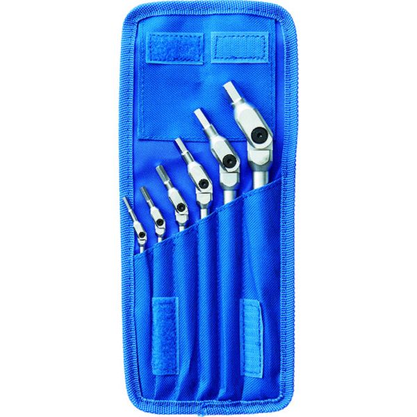 ・角度を90度に固定せず、最大180度の角度で使用できるため、障害物のある場所で力を発揮します。・表面処理には特殊なマットクロム仕上を採用しており、腐食を防ぎます。・六角穴付ボルトの締め付け、緩め作業に。・セット内容(mm)：3、4、5、6...