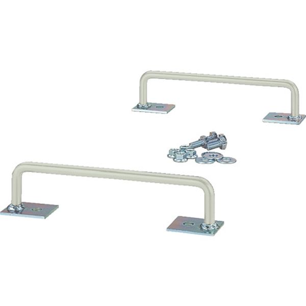 ・品名：軽量棚用ハンドル・適合本体：パネルコンテナラック・サイズ(mm)：194×48・色：メッキ・2本1セット・スチール・ハンドル2本・セムス:M6×16(平ワッシャー付)×4個・フランジナット:M6×4個・六角ボルト:M8×16×4個・...