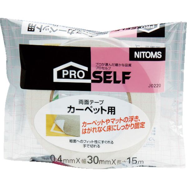 ・平らな面からザラザラ面まで、柔軟性のある厚手タイプの両面テープです。・ベニヤ板など建材の仮接着、タイルカーペット、玄関マットの固定に。・色：ホワイト・幅(mm)：30・長さ(m)：15・厚さ(mm)：0.4・粘着力：3.24N/10mm・...