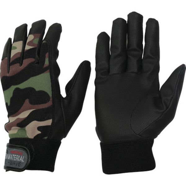 ・特殊エンボス加工PU生地ですべりにくく、柔らかでフィット感が抜群です。・甲部には吸汗速乾メリヤスを使用し、ムレを軽減します。・ガンカット縫製が指まわりの違和感を解消します。・内装業、土木建築作業、配送業、配管工事。・色：迷彩・サイズ：L・...