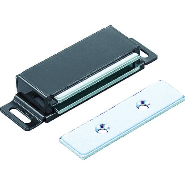 ・9kgfの高吸着力タイプです。・扉など保持に。・色：ブラウンメタリック・全長(mm)：75.5・吸着力(N)：88.2・取付ピッチ(mm)：67・付属品：受座・吸着力にばらつきがあります。現品にてご確認下さい。・本体:アルミニウム合金・受...