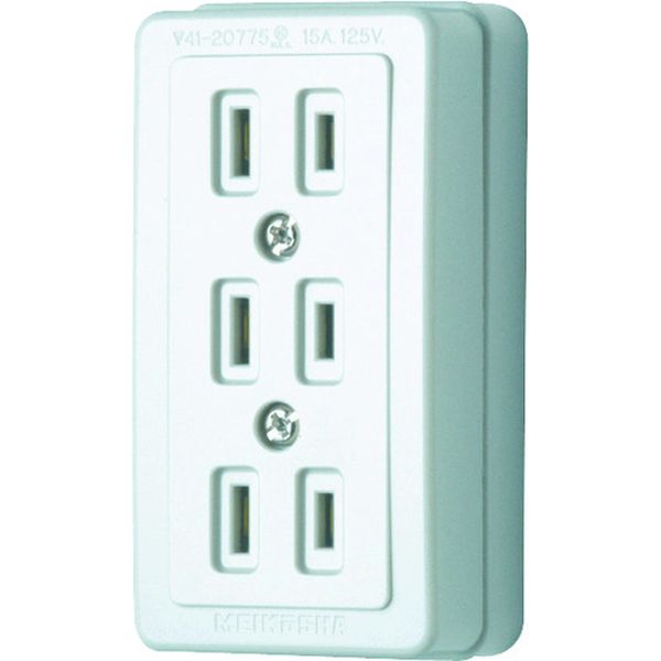 ・汎用的な露出コンセントです。・設備工事用。・定格：2P15A125V・幅(mm)：48・長さ(mm)：88・厚さ(mm)：26.0・色：白・タイプ：露出・極数：2P・ユリア樹脂・生産国 日本・JANコード 4990848277510・質量...