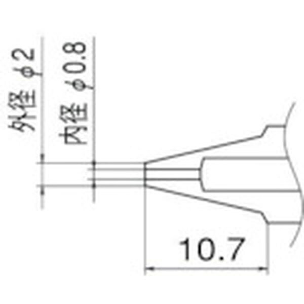 ・寸法(mm)内径×外径：0.8×2.0・交換ノズル(FM2024-03用)・生産国 日本・JANコード 4962615014000・質量 20g・コード：400-3845 ・品目：N108N1-08楽天 JP店　