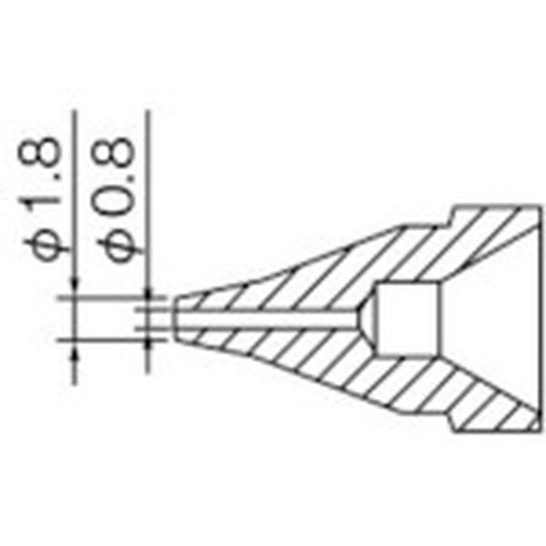 ・内径(mm)：0.8・外径(mm)：1.8・白光　ノズル　0.8MM　S型・適用吸取器：FR-301、FR-410・生産国 日本・JANコード 4962615046186・質量 15g・コード：818-4549 ・品目：N6104N61-...