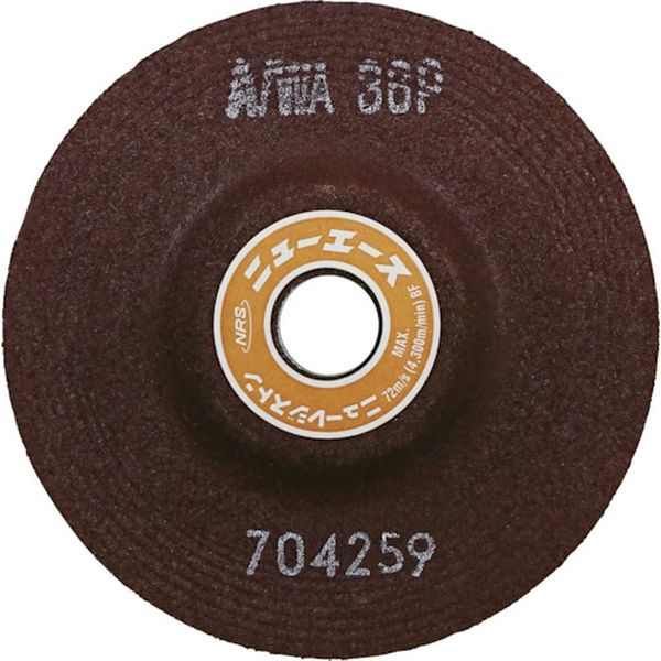 ・研削用オフセットタイプの汎用品です。・広い用途に優れた能力を有する高性能レジノイドオフセット型研削砥石です。・一般鋼用。・ビード取り、バリ取り。・粒度(#)：36・砥材：A/WA・硬度：P・外径(mm)：100・厚さ(mm)：6・穴径(m...