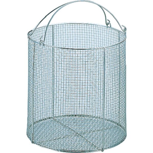 ・さびにくく、耐久性もあります。・洗浄カゴとして最適です。・外形寸法(mm)高さ：150・線径網(mm)：0.8・外形寸法(mm)外径：150・有効内寸(mm)内径×深さ：140×150・ワイヤピッチ(mm)：5・ワイヤピッチ：5mm・ステ...