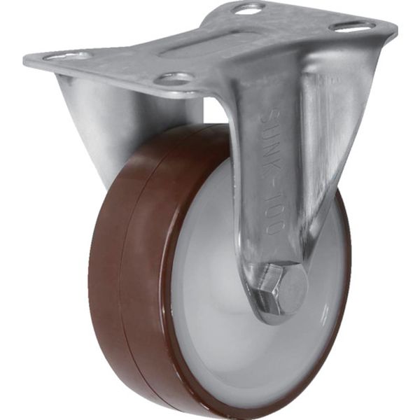 ・芯金・旋回部・ベアリングにはステンレス(SUS304)を使用しています。・自在旋回部には防塵カバーが付いた滑らかな動きの二層ベアリングを装備しています。・電子部品・精密測定装置の運搬・車輪径D(mm)：100・タイプ：固定式・許容荷重(d...