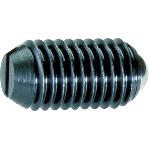 ・本体・ボールがスチール製のマイナス溝付ボールプランジャーです。・位置決め、固定、押し付け、押し離しなどに使います。・荷重(N)：26.0〜49.0・ねじ寸法：M12×1.75・ストローク(mm)：2.5・全長(mm)：22・ポール径(mm...