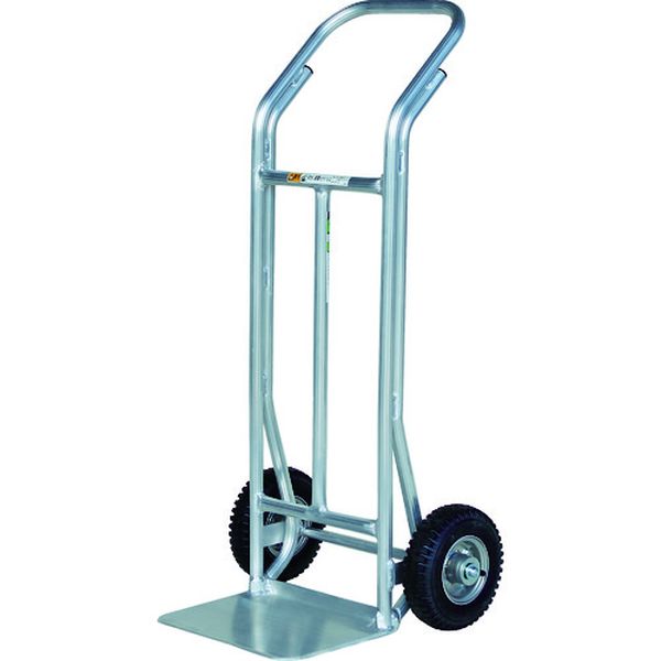 ・アルミ製重量物運搬台車です。・均等荷重(kg)：150・長さ(mm)：460・幅(mm)：550・高さ(mm)：1080・タイヤタイプ：250-4Aエアー入タイヤ・すくい板(mm)長さ×幅：260×350・完成品・全幅：53cm・フォーク...