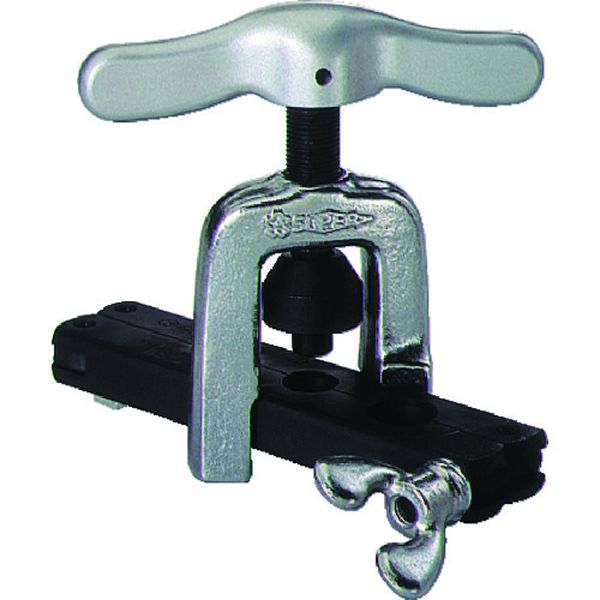 ・2サイズの2山・3山のツバ出しができます。・水道用フレキ管(単山のコルゲート管)のツバ出し加工に。・適合管呼び(mm)：13(外径16) 、20(外径20)・適合管外径(mm)：13、20・タイプ：フィードハンドル式・本体・ゲージバー：特...