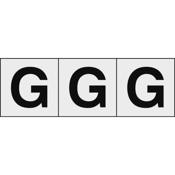 ・屋内外使用可能です。・アルファベット管理に便利です。・表示内容:英字「G」　透明・取付仕様:粘着シール・縦(mm):30・横(mm):30・取付方法：貼付タイプ・取付仕様：粘着シール・塩化ビニール(PVC)・貼り付ける面のゴミ・油等を拭き...