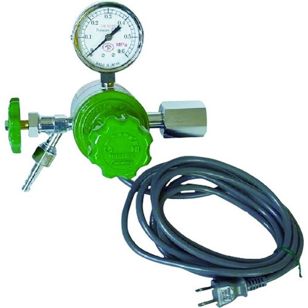 ・減圧時に温度降下するガスに最適です。・出口バルブ付です。・イナートガス溶接・ハウス栽培・廃水中和。・流体：炭酸ガス・MAGガス・入口接続：W22-14(右)・出口接続：φ8ホース口・標準流量(L/min)：40(炭酸ガス)・圧力計：なし・...