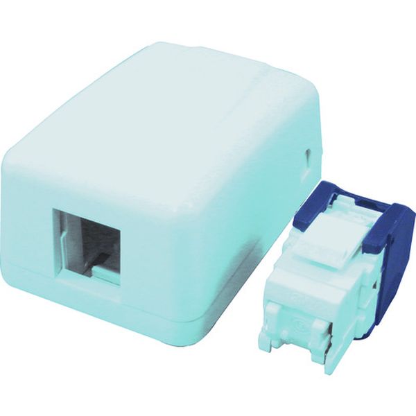 ・マグネット付でデスクなど金属面に取り付けが容易です。・モジュラージャックは、防じんシャッター付で専用工具が不要で容易に現場組み立てが可能です。・事務所内の情報コンセントとして。・色：白・カテゴリ：カテゴリ5e・種類：カテゴリ5e　1ポート...