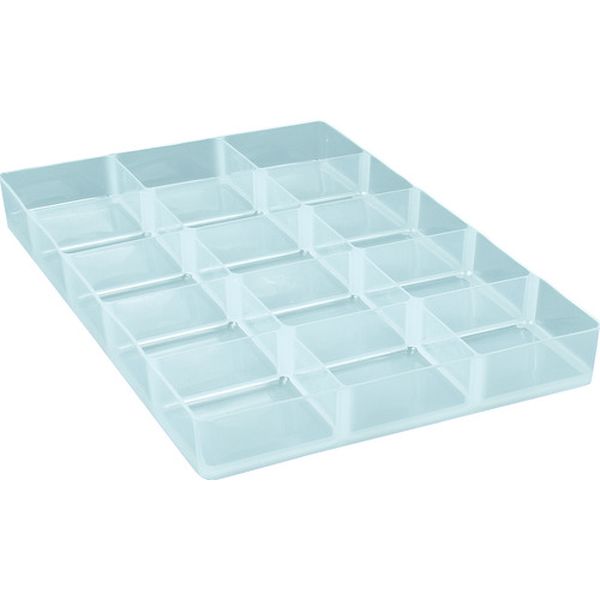 ・Really Useful BOX単品用オプションのディバイダーケースです。・ケース内で積み重ね可能です。・15コマで細々した物の収納に最適です。・小物などの収納用に。・色：クリア・外形寸法(mm)間口：342・外形寸法(mm)奥行：21...