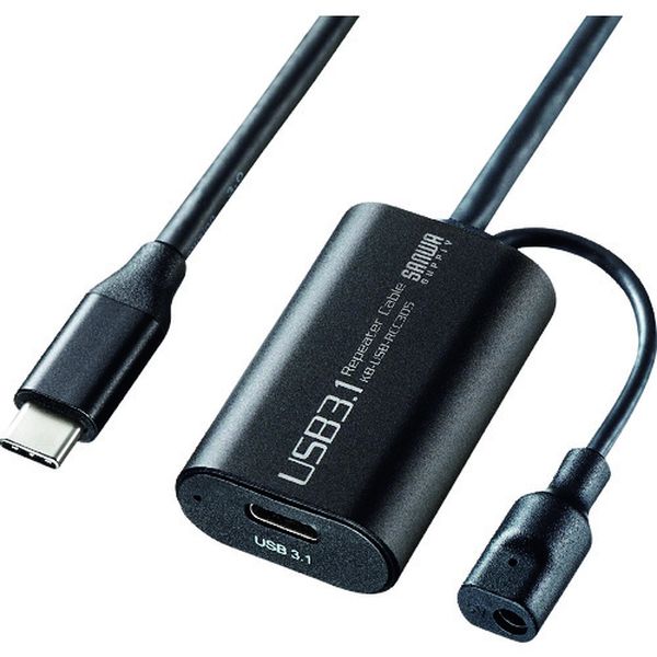 ・USB3.1Type-C信号を5m延長でき、USB3.1Type-Cデバイスを接続できるアクティブリピーターケーブルです。・USB3.1 Gen1のスーパースピードモード(5Gbps)[規格値]に対応しています。・内部にリピーター機能を持...