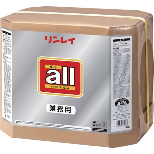 ・化学床・木床他あらゆる床材に対応しています。・一般住宅にも適した滑りにくいワックスです。・作業性に優れています。・耐久性に優れ、大切な床をキズや汚れから保護します。・ペール缶タイプ「573731　湯用樹脂ワックス　オール　木床用　18L」...