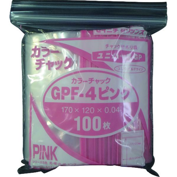 ・カラフルなチャックで商品の仕分けに最適です。・色：透明ピンク・縦(mm)：170・横(mm)：120・厚さ(mm)：0.04・100枚入り1袋×40・生産国 日本・JANコード 4909767173551・質量 242g・コード：127-...