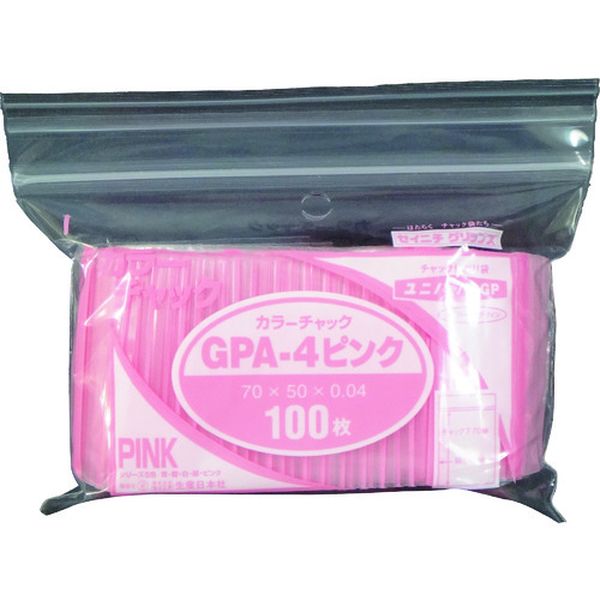 ・カラフルなチャックで商品の仕分けに最適です。・色：透明ピンク・縦(mm)：70・横(mm)：50・厚さ(mm)：0.04・100枚入り1袋×150・生産国 日本・JANコード 4909767173056・質量 56g・コード：127-39...
