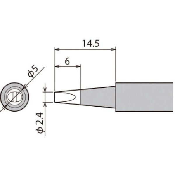 ・鉄メッキ処理の長寿命こて先です。・表面実装部品に。・コテ先名称：Φ2.4mm・適合機種：PX-280/280E・先端2.4mm幅のマイナス状・生産国 日本・JANコード 4975205566209・質量 10g・コード：249-3819 ...