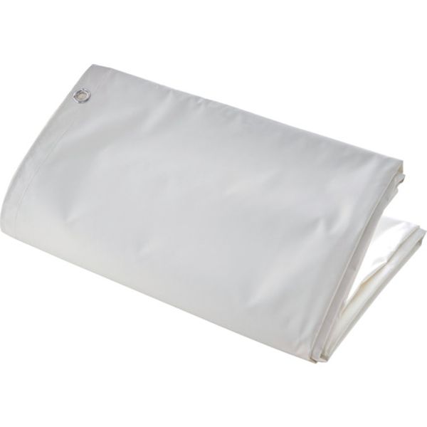 ・防炎［［R2］］類の規格をクリアした白防炎シートです。・幅(m)：2.7・長さ(m)：3.6・厚さ(mm)：0.28・ハトメ数(個)：28・ハトメピッチ(cm)：45・引張強度：縦490N/3cm以上、横490N/3cm以上・引裂強度：縦...