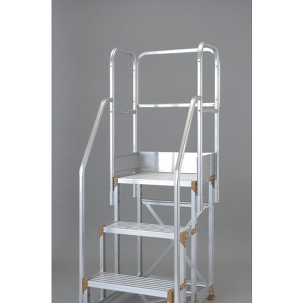 ・アルミ製作業用踏台の専用の手すりです。・階段手すり、天場側両面手すりは左右どちらでも取り付け可能です。・作業用踏台からの落下防止に。・適合機種：TSF-265、2105、2106、2107、25256、25306、267、285、286、...