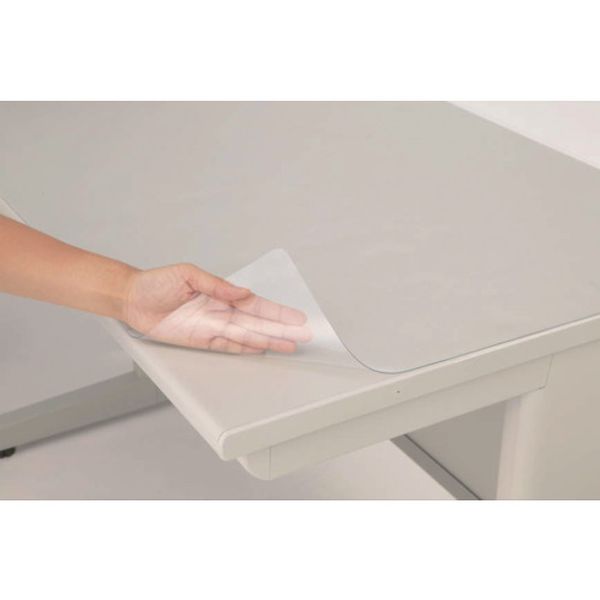 ・コピー・写真が付着しにくい非転写練り込み加工されたマットが薄めのエコノミータイプのデスクマットです。・適合デスク：7号・間口(mm)：910・奥行(mm)：625・色：透明・厚さ(mm)：0.8・幅(mm)：910・型番：No.7-SE・...