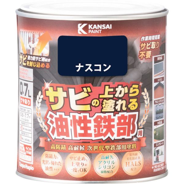 ・高耐久アクリルシリコン樹脂と強力防サビ剤の効果により、最高クラスの高い防サビ性と高い耐久性を実現した「サビの上から直接塗れる高性能鉄部用塗料」です。・強力防サビ剤が防錆効果を発揮し、サビ止めと上塗りが同時にできます。・色：ナスコン・容量(...