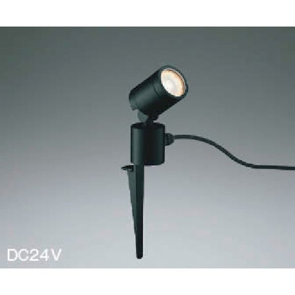 ・DC24Vスパイクスポットライトです。・電球色非調光式(LED一体型)です。・防雨型です。・広角型です。・アルミダイカスト黒色塗装です。・住宅・店舗用照明・明るさ(lm)：225・光源色：電球色・幅(mm)：445・高さ(mm)：129・...
