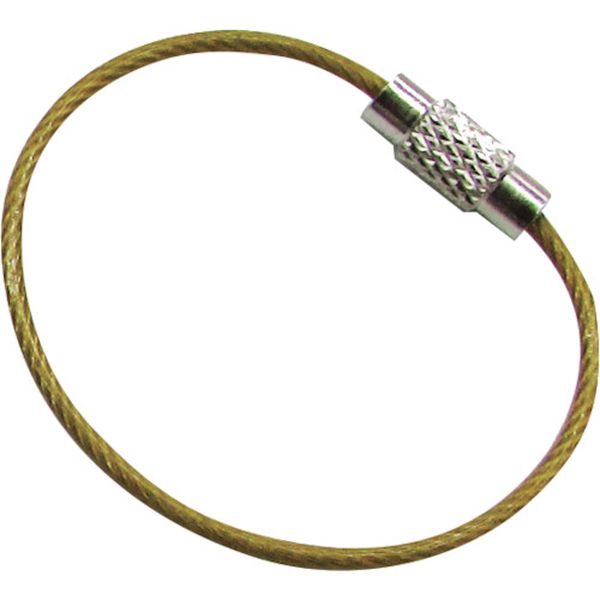 ・7色展開です。・両端を合わせ、ナットを締めて輪にします。・キーホルダー等アクセサリとして。・色：ゴールド・ワイヤー径(mm)：1.2・A(mm)：13・B(mm)：4.5・E(mm)：3・L(mm)：65・全長(mm)：200・ワイヤー：...