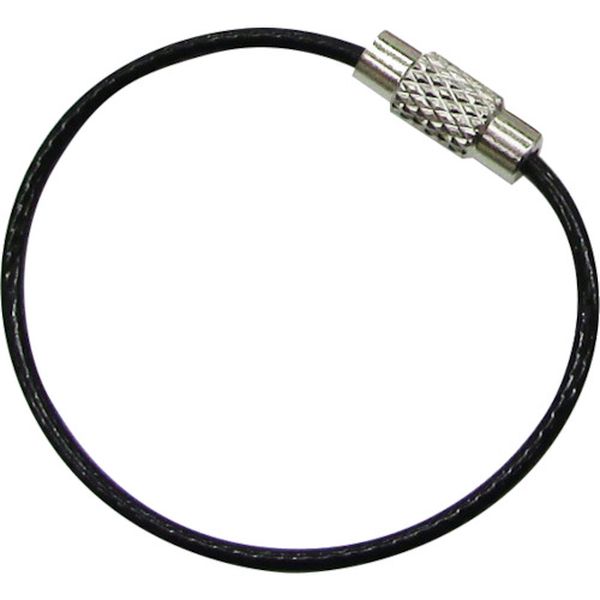 ・7色展開です。・両端を合わせ、ナットを締めて輪にします。・キーホルダー等アクセサリとして。・色：ブラック・ワイヤー径(mm)：1.5・A(mm)：13・B(mm)：5・E(mm)：3.5・L(mm)：50・全長(mm)：150・ワイヤー：...