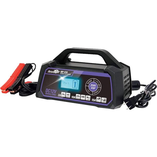 ・コンセント(AC100V)からDC12Vバッテリーへ充電する機器です。・バッテリー充電に。・入力電圧(V)：AC100・適合バッテリー(V)：12・幅(mm)：250・奥行(mm)：178・高さ(mm)：133・最大電流(A)：15・出力...