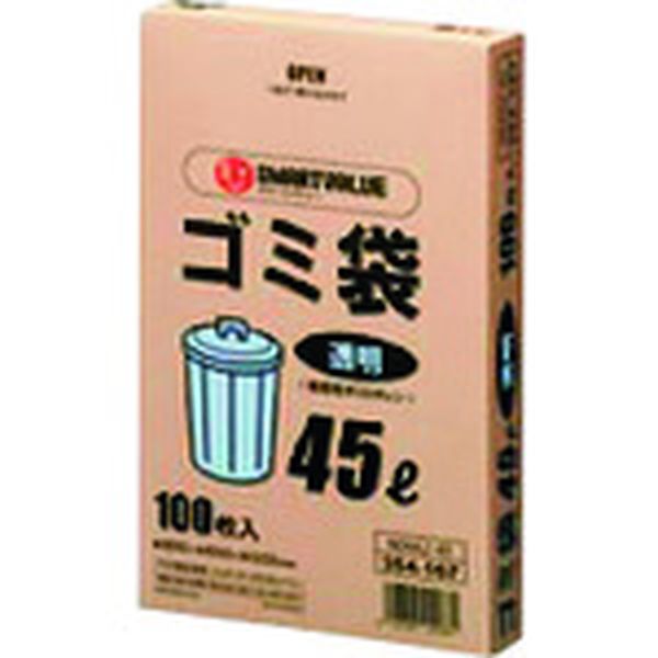 ・透明のゴミ袋です。・上から1枚ずつ取り出せます。・縦(mm)：800・横(mm)：650・厚さ(mm)：0.03・容量(L)：45・色：透明・規格：45L・厚：0.03mm・手触り：ツルツルタイプ・ゴミ袋・低密度ポリエチレン・生産国 イン...