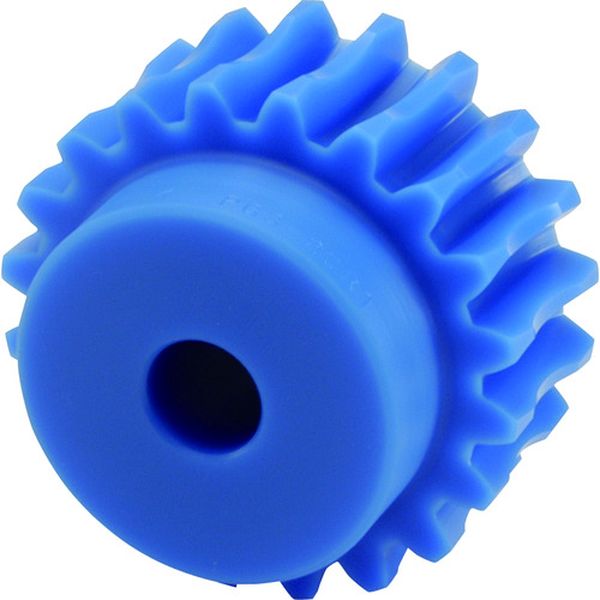 ・軽くて強いMCナイロン製のウォームホイールです。・無潤滑でも使用できるため、食品機械に最適です。・動力伝達用歯車。・モジュール：2・歯数：20・穴径(mm)：φ10・歯形：並歯・形状：H1・全長：35・ボス径：33・歯先円直径：46・基準...