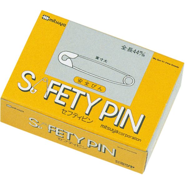 ・抜きさしスムーズな日本製の安全ピンです。・縦(mm)：44・色：シルバー(ニッケルメッキ)・包装：箱入り(箱内PP袋包装)・入数：約100本・鋼線・生産国 日本・JANコード 4902787009053・質量 100g・コード：356-3...