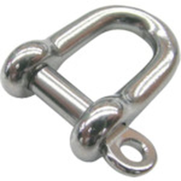 ・ねじ込みタイプのスタンダードなシャックルです。・連結金具として使用します。・ねじ径：M5・B(mm)：10・L(mm)：20・D1(mm)：5・D2(mm)：5・d(mm)：10・使用荷重(kN)：0.88・材質：ステンレス(SUS304...
