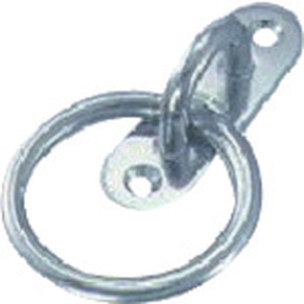 ・設置幅の狭い面でも取付可能です。・皿頭のネジをご使用下さい。・丸カンが付いているので、太いロープ等を通すのが容易です。・壁面・床面・柱等に設置し、チェーン・ワイヤ・ロープの端末金具として。・使用荷重(kN)：0.15・D(mm)：5・L(...