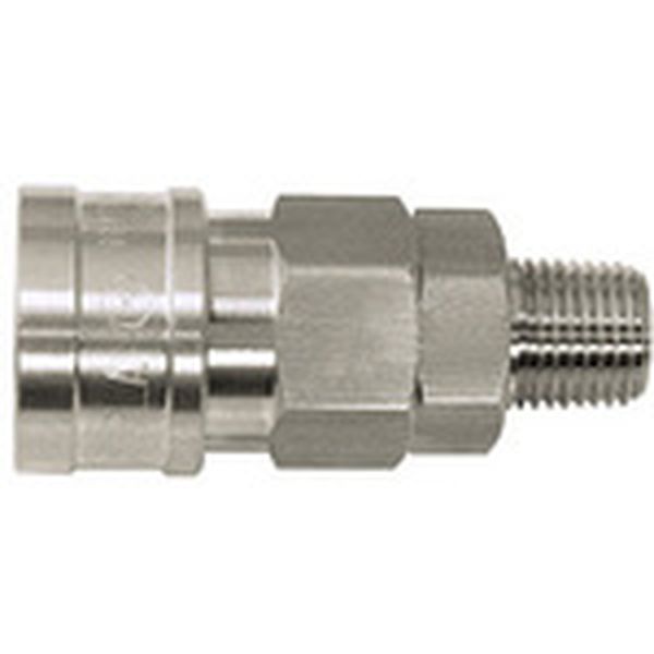 ・工場内の空気配管から空気工具のホース接続用まで、汎用性に優れた「カプラ」です。・空気には鋼鉄製、水には真ちゅう・ステンレス製が適しています。ただし、分離時にプラグ側の流体が流出しますのでご注意ください。・鋼鉄製の重要な構成部品には熱処理を...