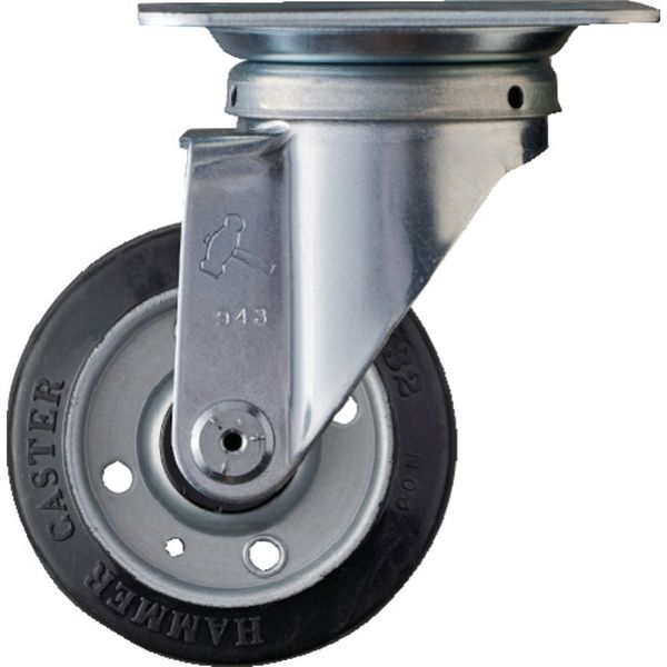 ・荷重に対する抵抗が大きく、旋回もスムーズな高品質な大型キャスターです。・取り付け座が大きく機械の移動や重量物搬送用として多く利用されます。・車輪径D(mm)：100・タイプ：自在式・許容荷重(daN)：120・車輪幅(mm)：32・取付高...