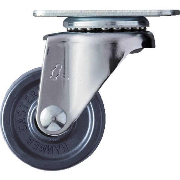・クロームメッキ仕上げで、デザイン性と軽快さを要求される機器に最適なキャスターです。・事務機器や家具、屋内運搬車や軽量ラック等、幅広く使用されています。・事務機器や屋内運搬車に・什器等に・車輪径D(mm)：38・タイプ：自在式・許容荷重(d...