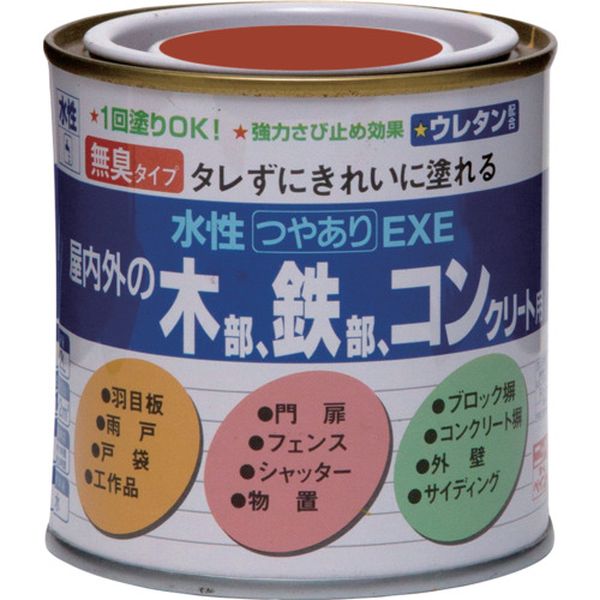 ・タレずに塗れる、1回塗りの水性ツヤあり塗料です。・イヤな臭いのない無臭タイプの塗料です。・乾きが早く、乾くと日光や雨に強い塗膜となります。・屋内外の鉄部・木部・コンクリートなど、広い用途に使えます。・色：ブラウン(ちゃ色)・容量(L)：0...