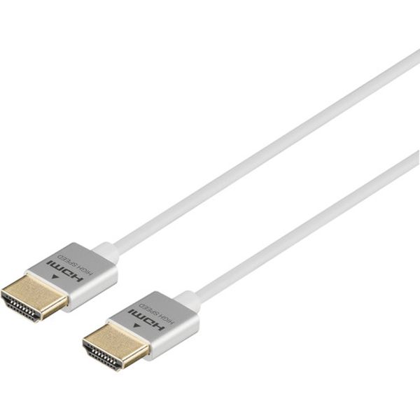 ・HDMI HighSpeed スリムケーブルです。・4K2K対応です。・高級感と耐久性のあるアルミモールド仕様です。・外部ノイズから高画質を守る3重シールド構造です。・長さ(m)：1・色：ホワイト・コネクタ形状：HDMI・対応解像度：40...
